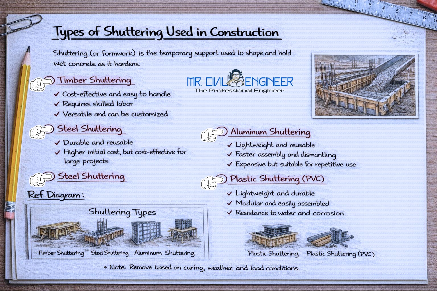 Shuttering Types & Removal Time as per IS Code | RCC Guide