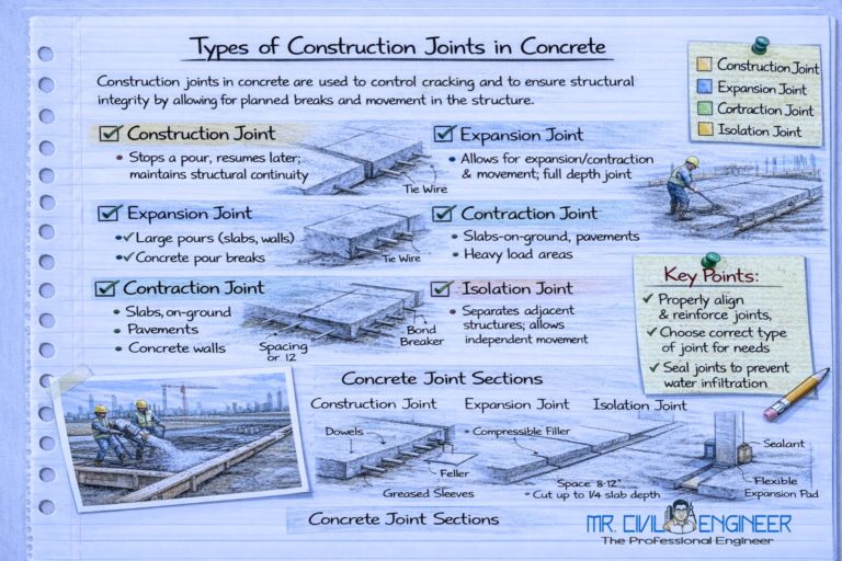 Construction Joints – Types & Location in RCC Construction