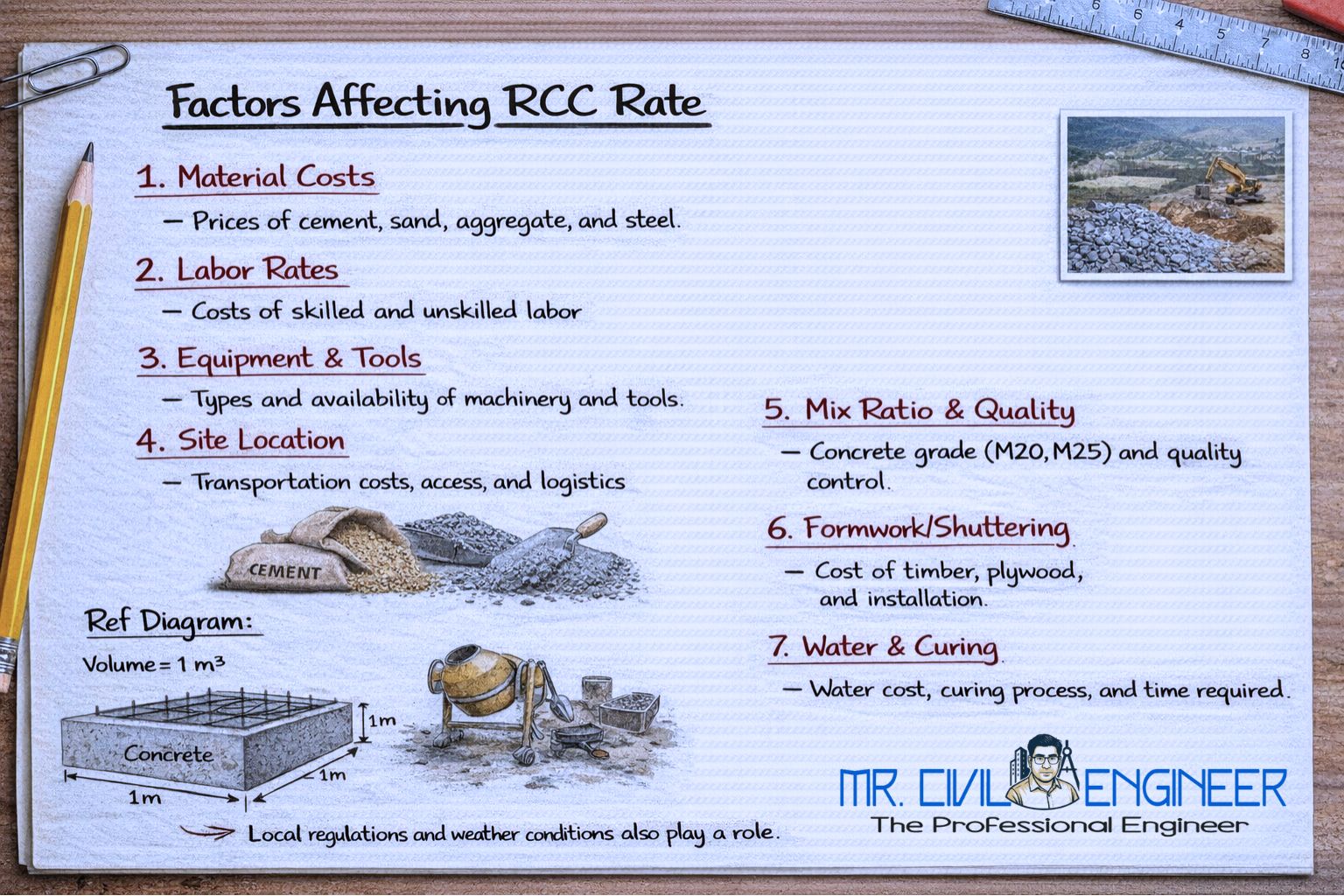 Rate Analysis of RCC Work | Complete Cost Breakdown