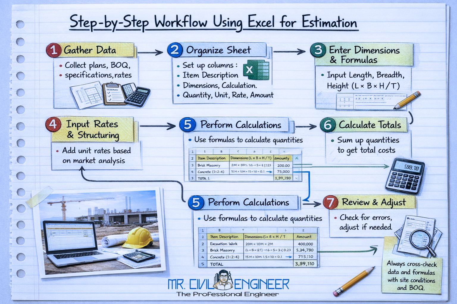 Excel Sheet for Civil Engineering Estimation | Complete Guide