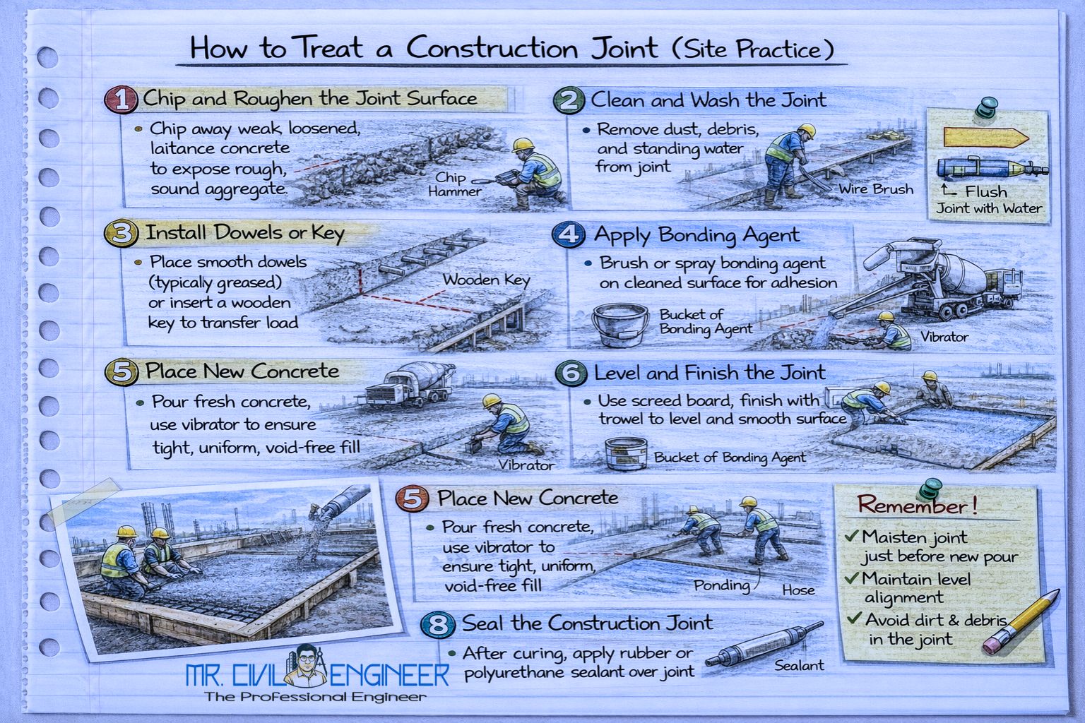 Construction Joints – Types & Location in RCC Construction